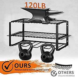 BSRHOME Power Tool Organizer, 3-Tiers Storage Rack for Drill Storage Heavy Duty Tool Organizers and Storage Wall Mount with Screwdriver/Plier/Hammer/Bit Holder