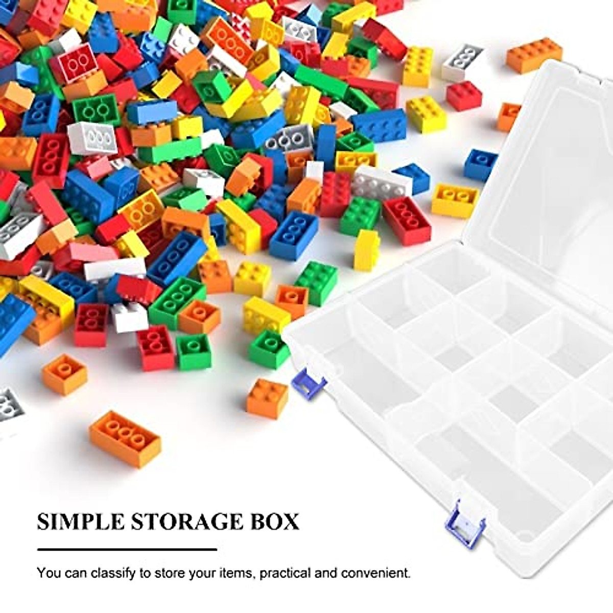 Housoutil 1 pc Bins Container Clear Hardware Tools Basket Plastic Organizer Case Parts Lids Compartment Art Components Bin Pvc Crafts Storage Accessory Desktop for With Diy Electronic Cases