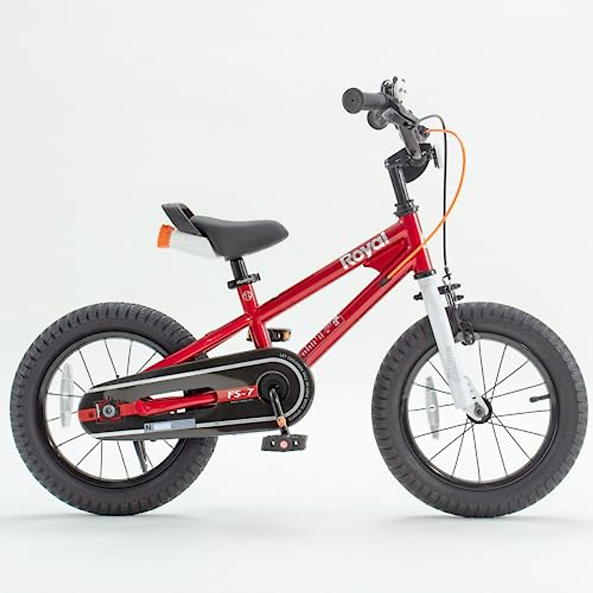 Royalbaby Freestyle 7 Kids Bike Toddlers 14 Inch Wheel Dual Handbrakes Bicycle Beginners Boys Girls Ages 3-5 Years, Kickstand and Water Bottle Included, Red