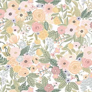 Ismoon Floral Wallpaper Peel and Stick Wallpaper Boho White Wallpaper Leaf Flowers Contact Paper Removable Wallpaper Vinyl Self-Adhesive Wallpaper for Bedroom Cabinets and Drawers Decor 16.1inx78.7in