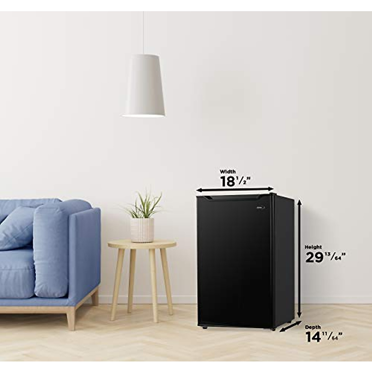 Danby DAR032B1BM 3.2 Cu.Ft. Mini Fridge In Black - Free-Standing All Fridge For Bedroom, Living Room, Kitchen, Dorm