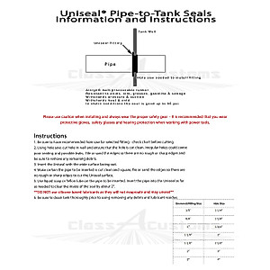 Class A Customs | 1 Pack White 0.75" Uniseal Pipe-to-Tank-Seal FittingGrommet for RV Concession Water Tanks | 0.75" White 1 Pack