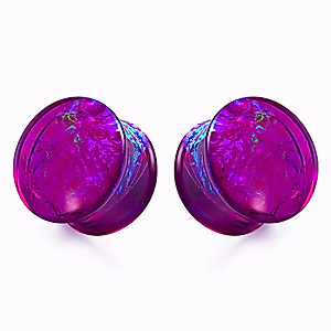 TBOSEN Set Of 10 Pairs Mixed Stone Ear Plugs Ear Gauges Ear Tunnels Double Flare Plugs Expander Body Piercing Jewelry 0g-5/8 in 8mm-16mm 0g