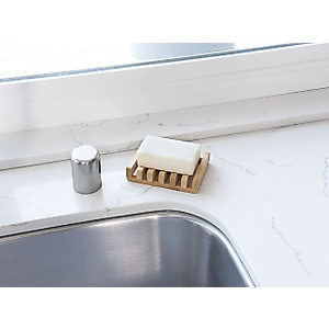 Bamboo Naturals Bamboo Soap Dish For Shower or Sink, 100% Sustainable Bamboo Bar Soap Holder, Stylish Odor Resistant Addition to Bathroom or Kitchen, Pack of 1