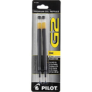 Refill for G2 Gel, Dr. Grip Gel/Ltd, ExecuGel G6, Q7, Fine Tip, Black, 2/Pack
