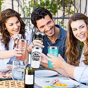 Sieral Employee Appreciation Gifts Bulk Thank You Gifts Inspirational You Are Awesome Tumbler 20 oz Stainless Steel Wine Cup with Keychain for Women Men Coworker(Multicolor, 4 Sets)