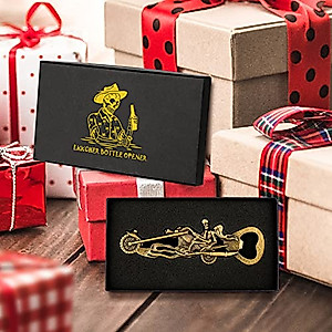 LKKCHER Skull Gifts, Skeleton Beer Bottle Openers Beer Gifts for Men Him Woman Boyfriend Dad, Novelty Bronze Skeleton Rider Gifts for Lovers Skull Motorbike Motorcycle Halloween Christmas Gift