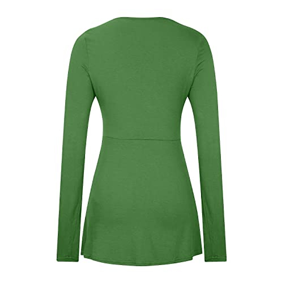 SMIDOW Womens Sexy Twist Front v Neck Tops Trendy Spring Long Sleeve Shirts Solid Casual Loose Comfy Pleated Blouse