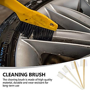VICASKY 4 Pcs Car Engine Detailing Brushes Double Head Auto Wheel Rim Detailing Brush Long Handle Car Tire Brush for Cleaning Wheels Engines Trim Interior Exterior