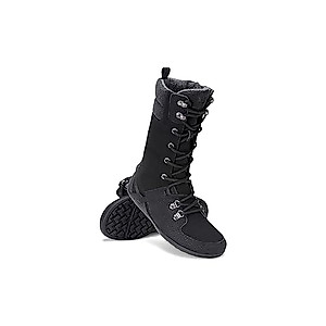 Xero Shoes Women's Mika Boots — Winter & Snow Boots for Women, Barefoot Shoes, Zero Drop Heel, Cold-Weather Waterproof Boots — Black, Size 9