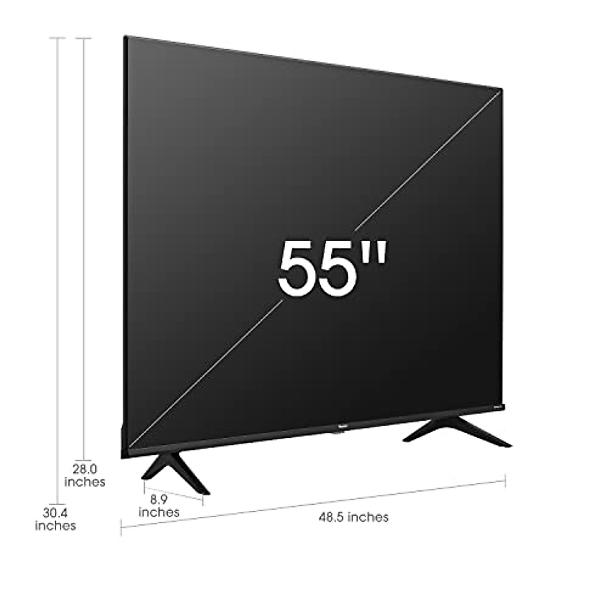 Hisense A6 Series 55-Inch Class 4K UHD Smart Google TV with Voice Remote, Dolby Vision HDR, DTS Virtual X, Sports & Game Modes, Chromecast Built-in (55A6H, 2022 New Model) Black