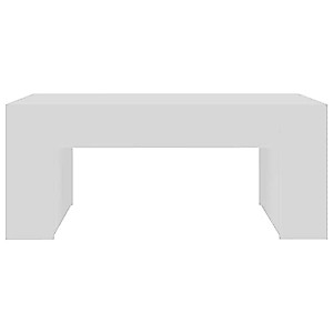 QJBSAVVA Coffee Table White 39.4"x23.6"x16.5" Engineered Wood,Center Table Low Table Folding Table Entrance Table Suitable for Meeting Rooms, Reception Rooms, Offices