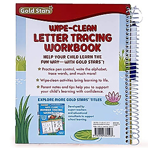 Wipe Clean Letter Tracing Workbook for Preschool Kids Ages 3-5: Practice Pen Control, the Alphabet, Handwriting, Wipe Off Pen Included (Gold Star Series)