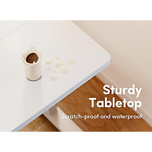 BANTI 63'' Standing Desk, Electric Stand up Height Adjustable Home Office Table, Sit Stand Desk with Splice Board, White