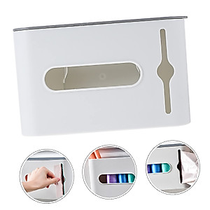 Housoutil 3 Pcs Box Garbage Bag Storage Box Wall Mount Shelf Food Wrap Dispenser Wall Garbage Bag Dispenser Plasticbag Holder Wall Mounted Shelves Car Mount Extractive Kitchen Paper White Pp