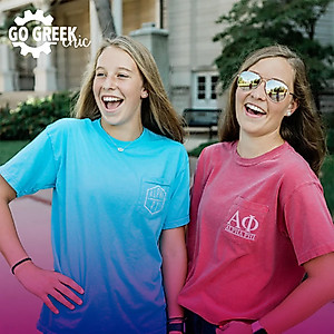 Kappa Kappa Gamma Script Letters T-Shirt | Sorority Pocket Tee (Medium) Navy