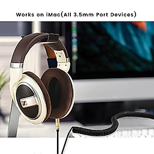 weishan HD599 SE Coiled Audio Cable Replacement for Sennheiser HD598, HD599, HD569, HD579, HD518 Headphones, 2.5mm to 3.5mm Extension Aux Cord Wire 5ft to 16ft