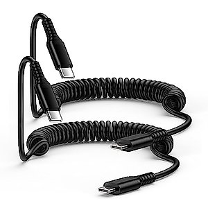 Samsung Fast Charging Cord Type C to Type C Android Phone Charger Retractable Car Coiled Auto Cable USB C for Samsung Galaxy A14 5G A54 S23 Ultra S22 S21 S20 Note 20 A53 A23 A13 Z Flip 4 3 Z Fold 4 3