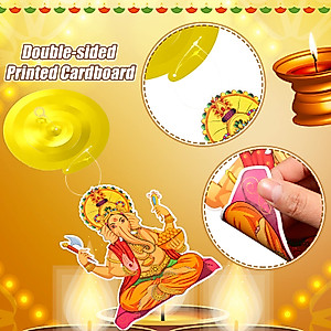 51 Pcs Happy Diwali Hanging Swirls Diwali Lights Party Hanging Swirls Deepavali Party Hanging Decorations Diwali Festival Hanging Decorations for Indian Diwali Deepavali Light Festival Party Supplies