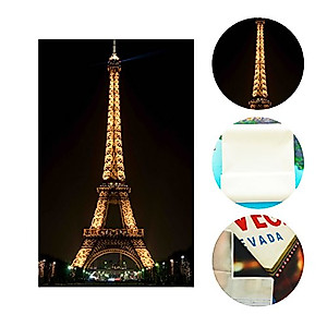 LYLYCTY 5×7ft Lights up The Night Paris Eiffel Tower Photography Backdrop Photo Studio Background Props wall-251