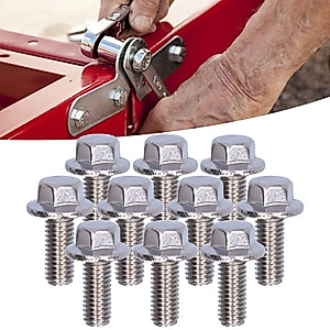 10Pcs Flanged Hex Head Bolts M5 10/12/16/20/25/30/35/40mm, Hex Bolts Stainless Steel 304 Screws Accessory(M5*12)