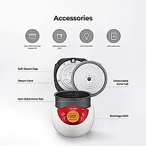 Cuckoo CR-0351F Electric Heating Rice Cooker (Red), 7.80 x 8.90 x 11.50