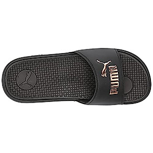 PUMA womens Cool Cat Slide Sandal, Puma Black-rose Gold, 9 US