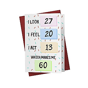 Funny 60th Birthday Cards for Women Or Men – for Friends, Family, Lover, Etc. – Funny Birthday Cards 60 Years Old – Perfect Funny Birthday Cards 60th Anniversary – with Envelope