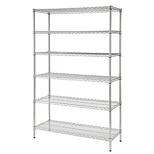 HDX 48 in. W x 72 in. H x 18 in. D Decorative Wire Chrome Finish Commercial Shelving Unit