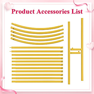 Wokceer 7.2 FT Wedding Arch Backdrop Stand, Square Arch Gold Metal Arch Backdrop Stand for Wedding Ceremony Birthday Party Bridal Baby Shower Photo Booth Garden Floral Balloon Arch Decoration