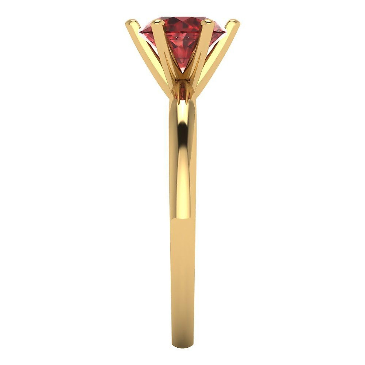 Clara Pucci 1.0 ct Round Cut Solitaire Natural Garnet Bridal Designer Anniversary Engagement Ring in 14k yellow Gold