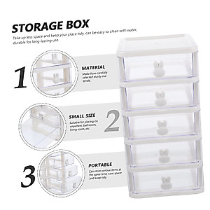 Stackable Drawer Organizer Clear Desk Storage Cabinet with Drawers for Office Makeup Stationery Multifunctional PP Desktop Organizer Transparent Box Drawer Storage Case