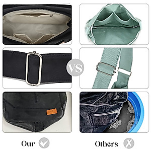 MYHOZEE Canvas Hobo Messenger Bag Large - Cross Body Bag Purses with Multiple Pockets Zipper Crossbody Shoulder Tote Bag for Women and Men Aesthetic Travel - Beige