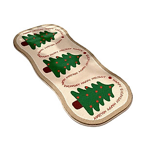 Dempiire Christmas Bathroom Rugs Christmas Decoration Christmas Front Door Mat Christmas Tree Shaped Carpet Christmas Throw Rugs for Bathroom Imitation Cashmeres Bedroom Bedside Carpet (Green)
