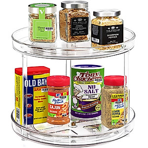 2 Tier and 3 Tier Lazy Susan Organizer 9.25Inch, Bathroom Organizer Make up Organizer and Storage