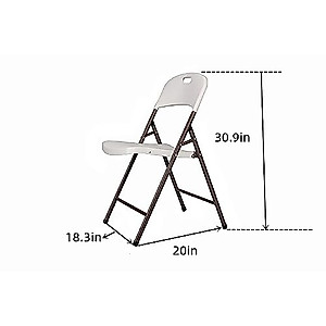 EDEBIBY Folding Plastic Chair with 350-Pound Capacity - 6-Pack, Commercial Grade Folding Chair，White (White, 6-Picks)