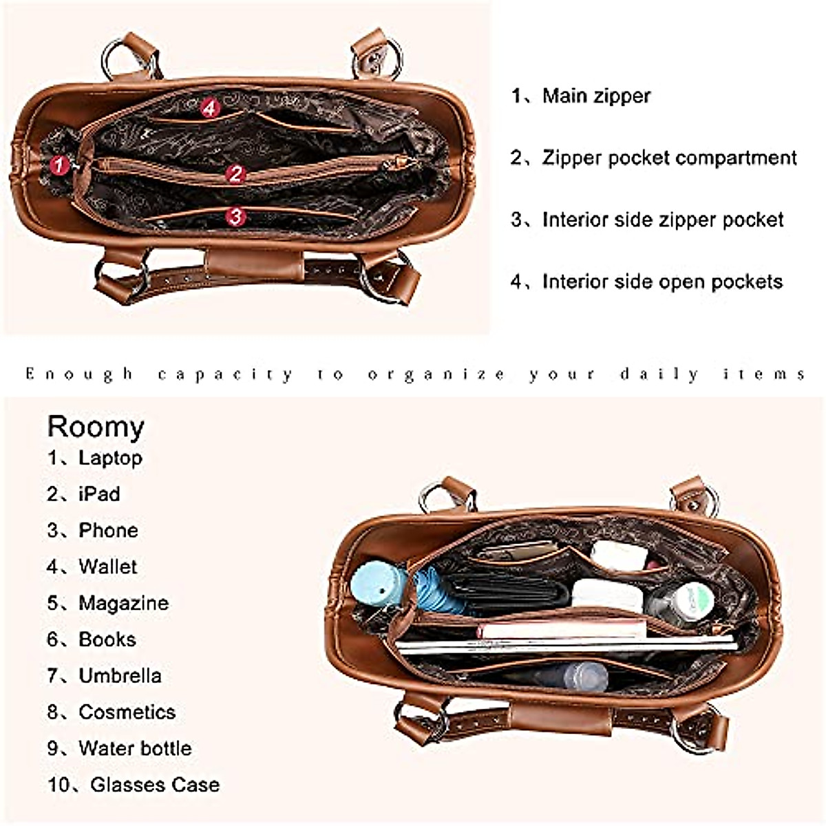 Montana West Women Shoulder Bag Hobo Handbag Fashion Tooling Tote Bag with Detachable Holster WRLH-8005BR