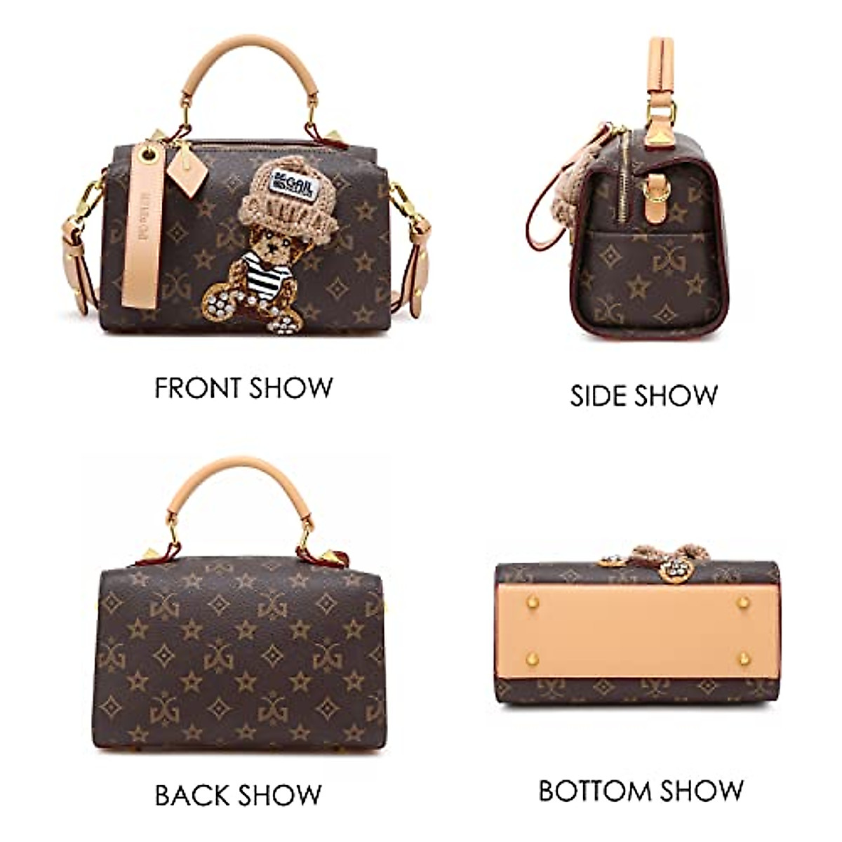 MESSGAIL Top Handle Satchel for Women Classic Shoulder Bag Designer Pochette with Wide Adjustable Strap