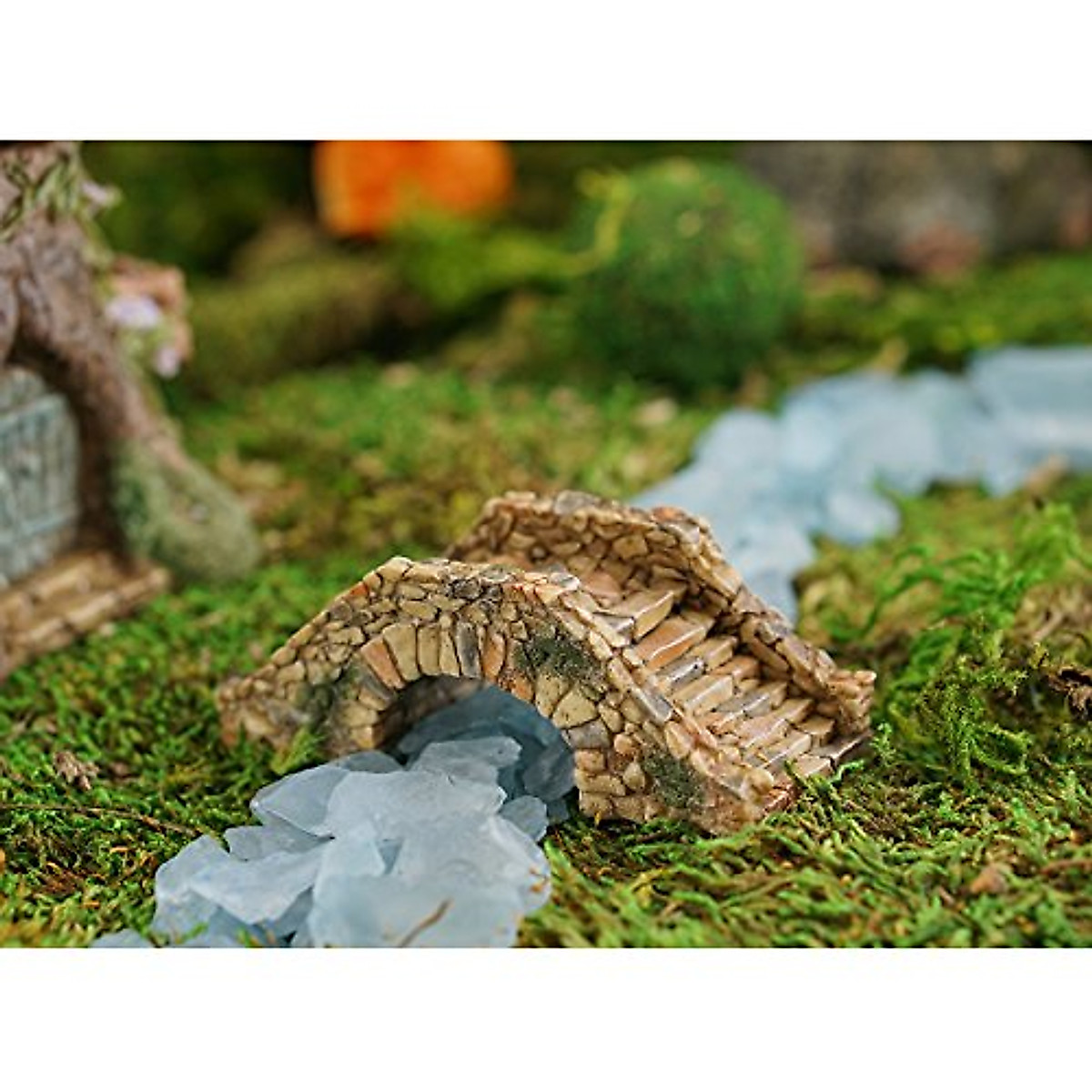 Top Collection Miniature Fairy Garden and Terrarium Cobblestone Bridge Figurine