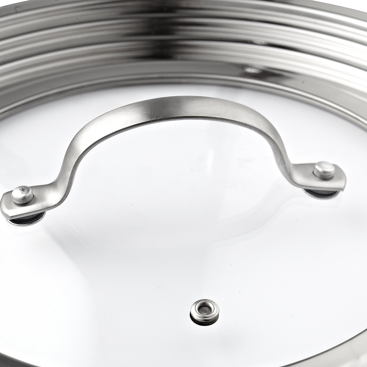 Cook N Home Stainless Steel with Glass Center Universal Lid, Fits 8, 10.25, 11, and 12-Inch