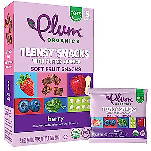 Plum Organics Teensy Fruits, Berry, 5 Count (Pack of 4)