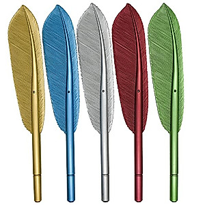 Maydahui 20PCS Feather Rollerball Pen Artificial Wing Pens Creative Desktop Decoration Black Ink 5 Colors for Office School Teachers Students