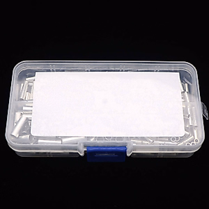 Zovfam 260 Pcs Non Insulated Butt Connectors 22-18/16-14/12-10 AWG Gauge Uninsulated Electrical Wire Ferrules Cable Crimp Terminal Kit for Electrical Splice DIY