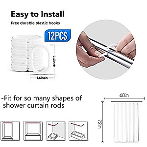 AAtter Purple Shower Curtain Black Grey Gray White Modern Dark Accent Lavender Lilac Boho Abstract Weave Textured Neutral Plum Geometric Stripe Home Bathroom Decor Bathtub Set, 60x72, Contemporary