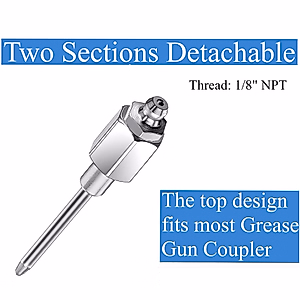 OKYOUK World's Smallest Grease Gun Coupler (Only 0.53 ") with Cleaning Tool, High Pressure Quick Release Grease Tips,Fit All 1/8" NPT Manual/Electric Grease Gun, for Greasing Locks onto Zerk Fittings