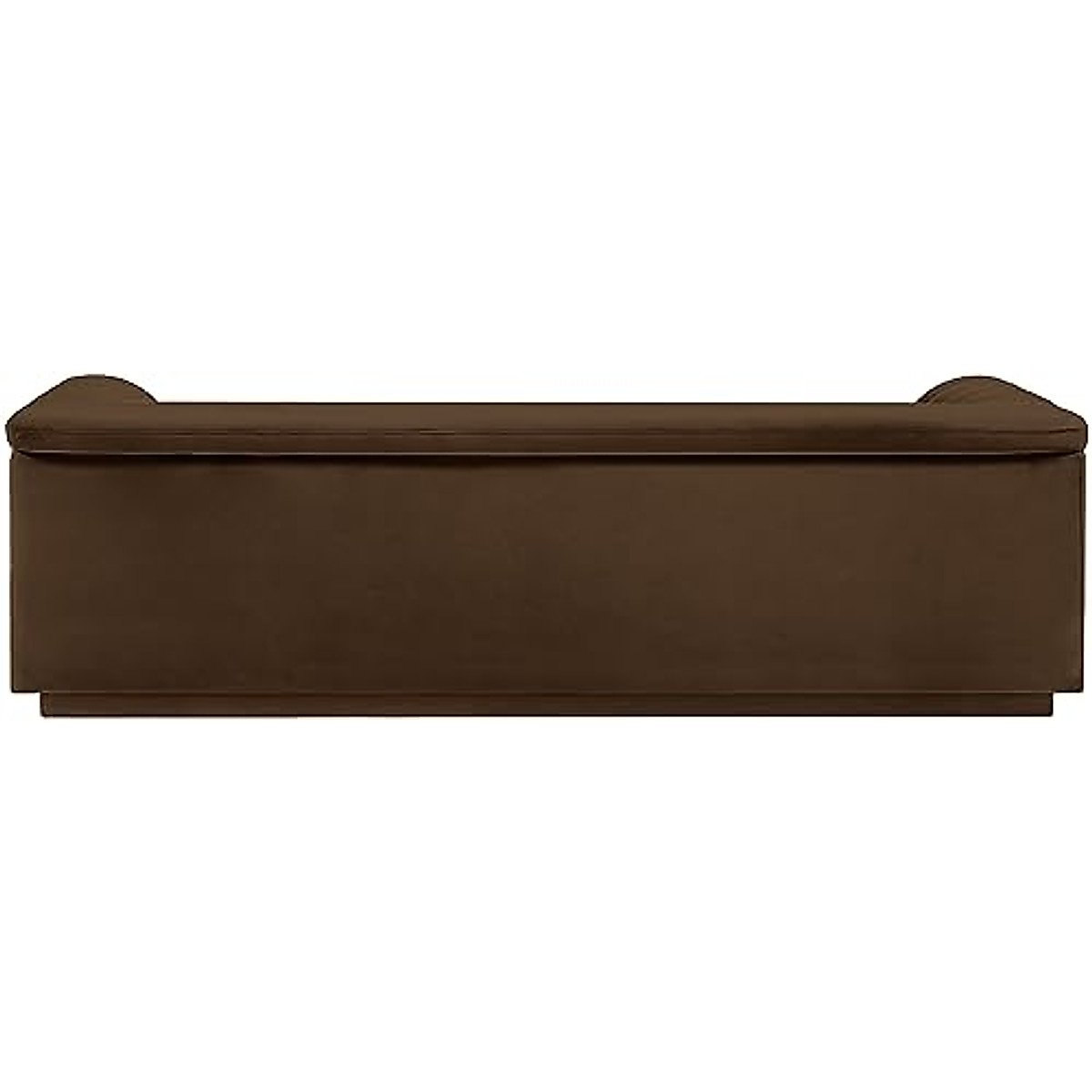 Meridian Furniture 192Brown-S Cascade Collection Modern | Contemporary Velvet Upholstered Sofa with Soft Brown Velvet Fabric, Deep Channel Tufting, Curved Arms, 94" W x 34" D x 28" H, Brown