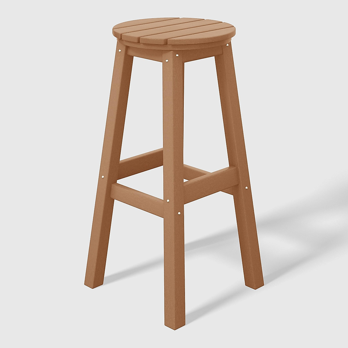 WestinTrends 29" HDPE Outdoor Patio Round Bar Stool, Teak