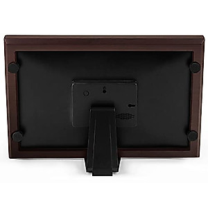 Brookstone PhotoShare 14” Smart Digital Picture Frame, Send Pics from Phone to Frames, WiFi, 8 GB, Holds 5,000+ Pics, HD Touchscreen, Premium Espresso Wood, Easy 1-min Setup