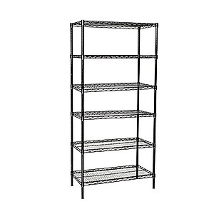 Omega 12" Deep x 30" Wide x 86" High 6 Tier Black Starter Shelving Unit