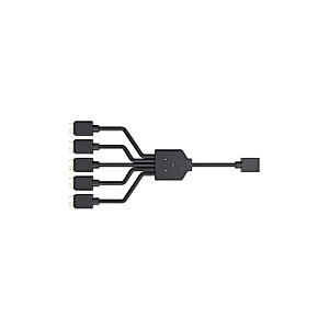 Cooler Master 1-to-5 ARGB Splitter Cable / 5V - Support 3-pin Addressable RGB - LED Sync Cable for MasterFan/MasterLiquid ARGB Series Support(ARGB 1-to-5 Splitter)